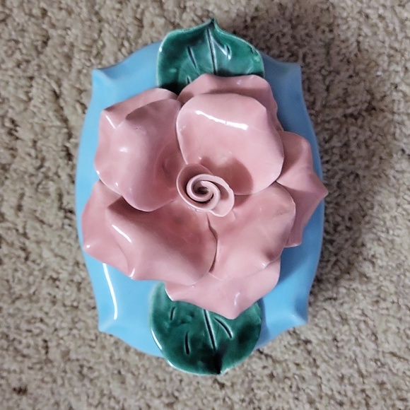 Accents | Vintage Green Turquoise Ceramic Cigarette Trinket Box With ...